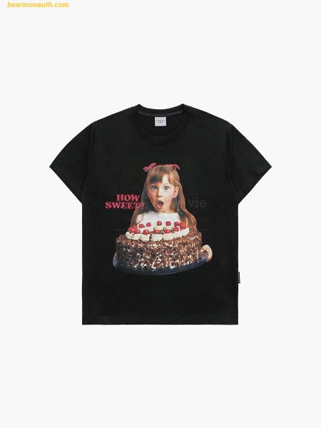 Áo Phông ADLV Chocolate Cake Girl Lettering Baby Face Short Sleeve T-S ...