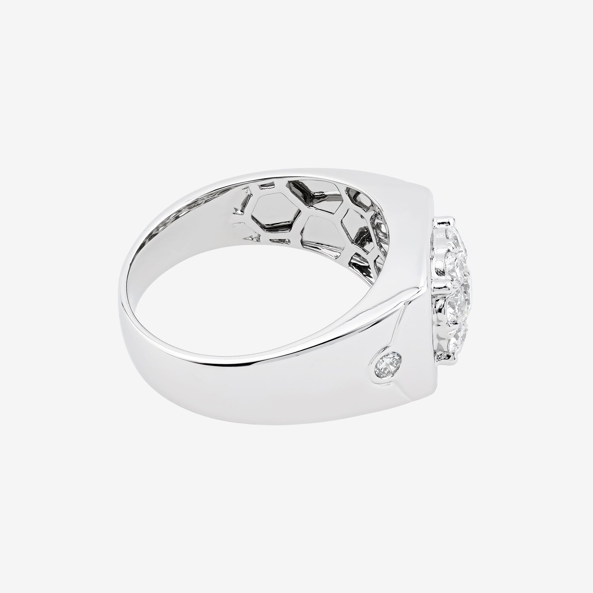 DIAMOND CLUSTER WITH SHOULDER ACCENTS – KP Jewelry