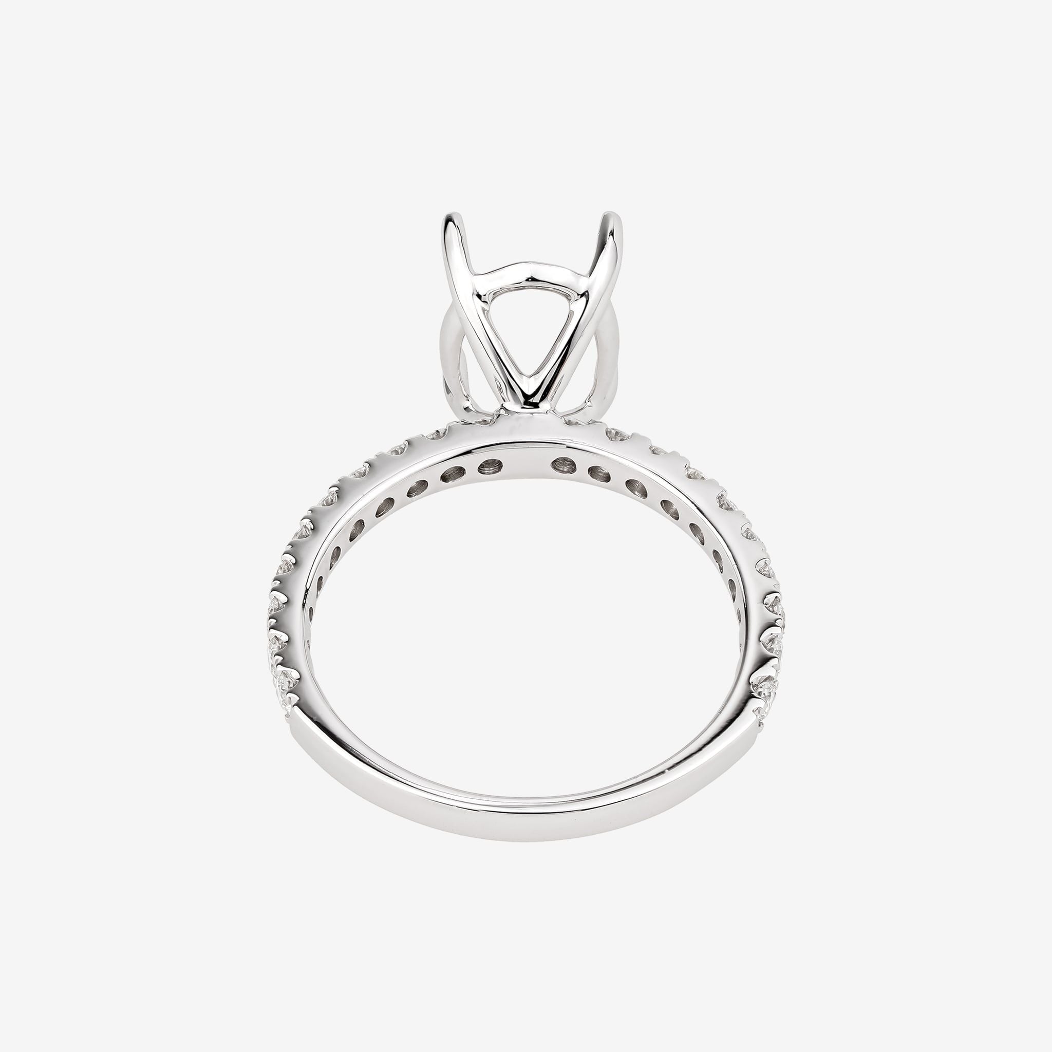 OVAL SCALLOPED PAVÉ SEMI-SET RING – KP Jewelry