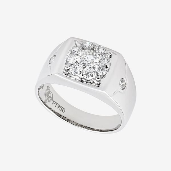 DIAMOND CLUSTER WITH SHOULDER ACCENTS – KP Jewelry
