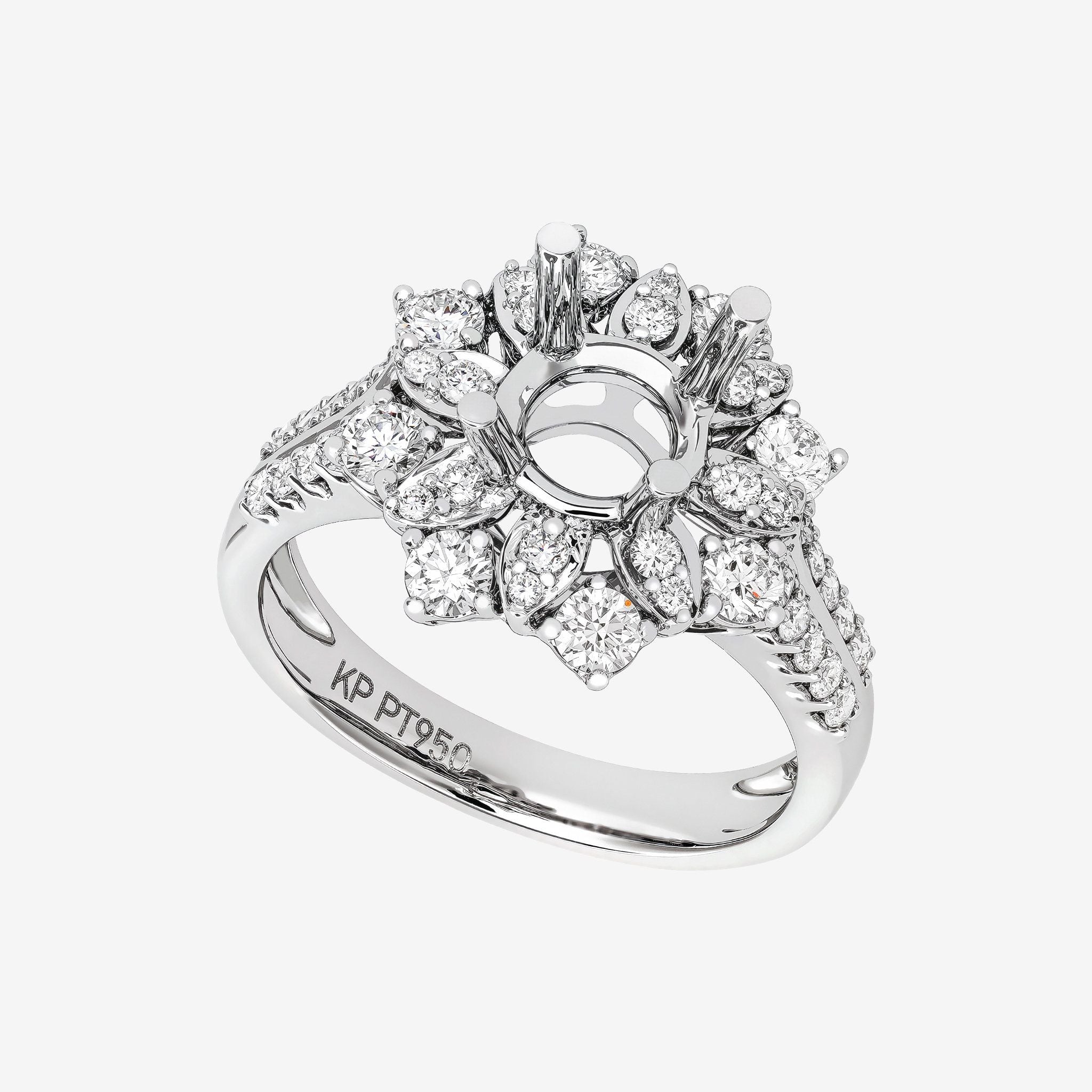 FLORAL SEMI-SET ENGAGEMENT RING – KP Jewelry