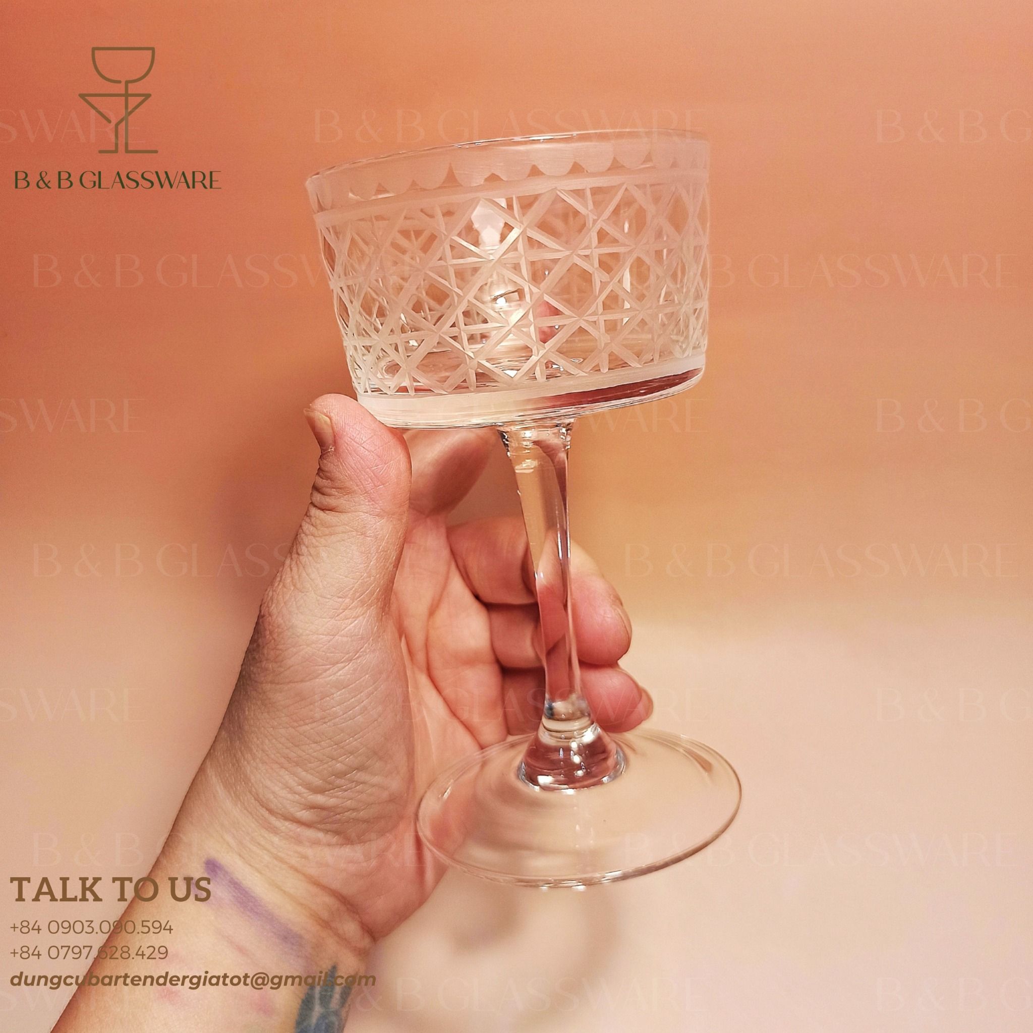 Ly Coupe Hoa Văn Hình Thoi – B&B Supplier