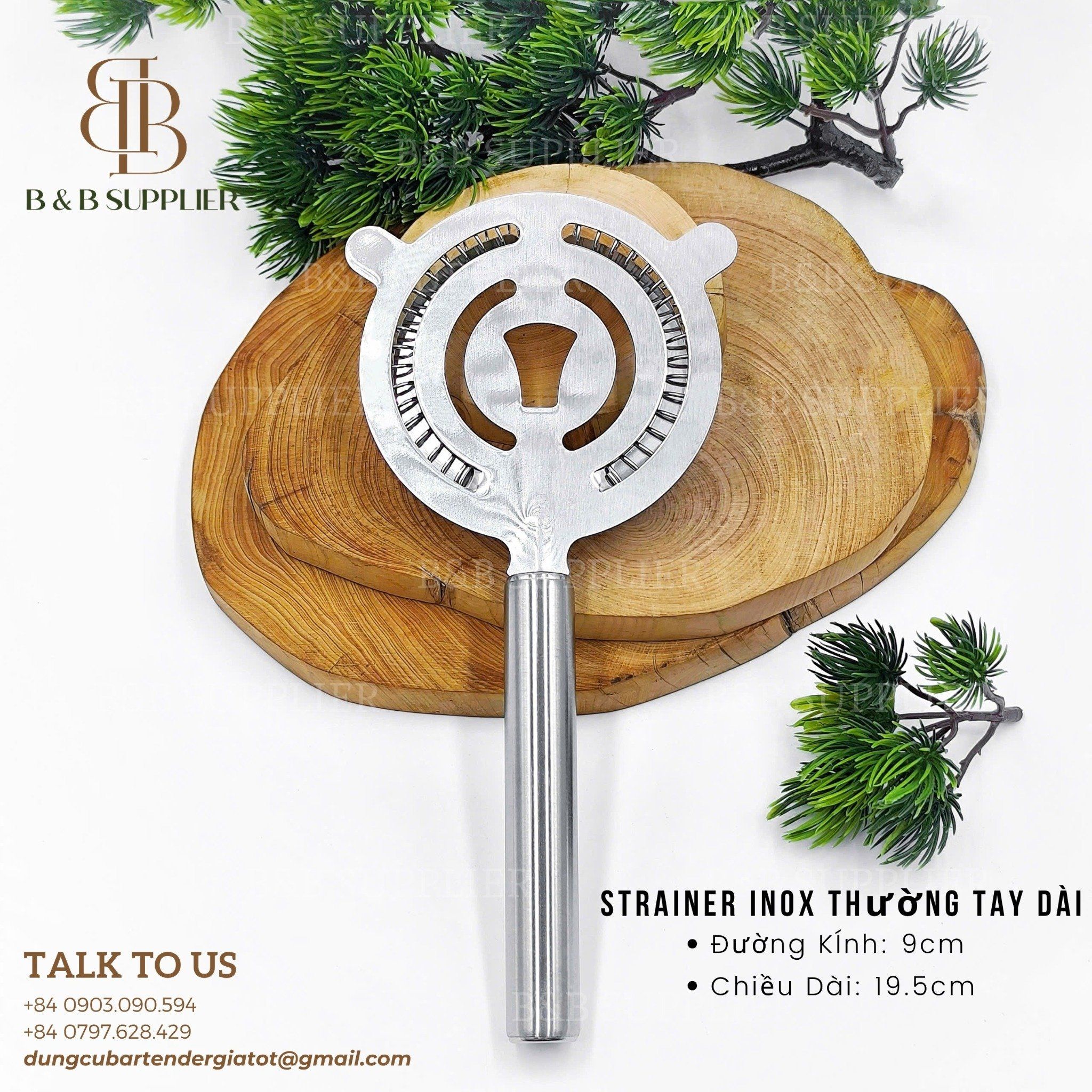 Strainer Inox Thường Tay Dài – B&B Supplier