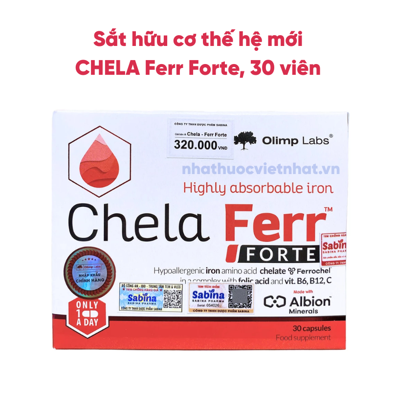 Chela Ferr Forte - Sắt hữu cơ thế hệ mới cho bà bầu và người thiếu máu