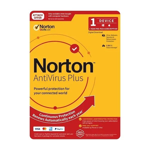 Phần mềm Norton Antivirus NAV PLUS 2GB 1U 1D 12 tháng – GEARVN.COM