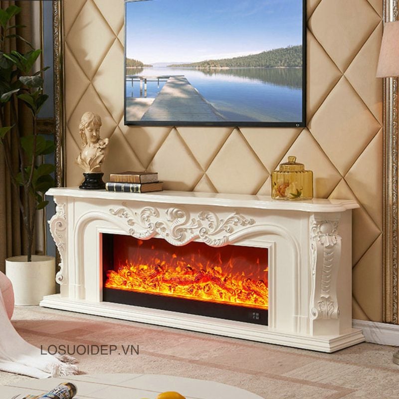Kệ tivi Tân Cổ điển LT218 có lò sưởi điện trang trí– Thanh Nụ - Lò sưởi ...