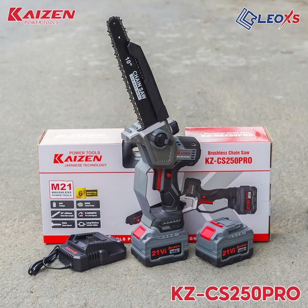 MÁY CƯA XÍCH DÙNG PIN KAIZEN MODEL CAO CẤP KZ-CS250PRO ĐỘNG CƠ KHÔNG C ...