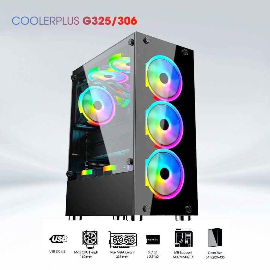 Thùng Case CoolerPlus CPC-G325 Kèm 3Fan RGB NEW– Máy Tính Nhơn Trạch ...