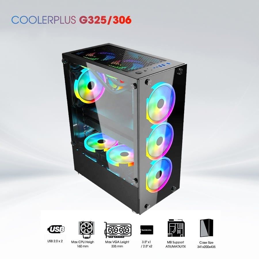 Thùng Case CoolerPlus CPC-G325 Kèm 3Fan RGB NEW– Máy Tính Nhơn Trạch ...
