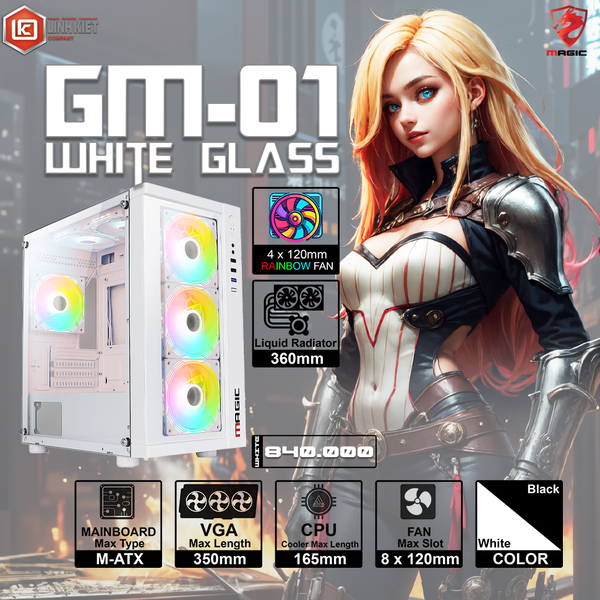 Vỏ Case MAGIC GM-01 GLASS CÓ SẮN 4 FAN (MATX) WHITE– Máy Tính Nhơn ...