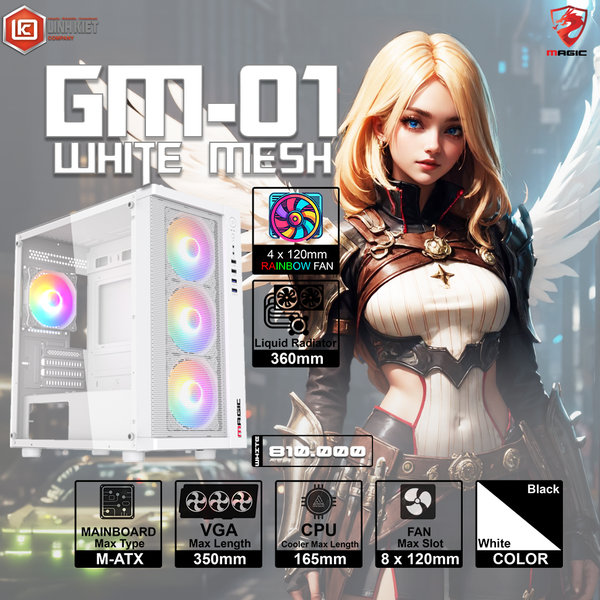 Vỏ Case MAGIC GM-01 MESH CÓ SẮN 4 FAN (MATX) WHITE– Máy Tính Nhơn Trạch ...