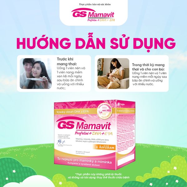 GS Mamavit prefolin DHA - hỗ trợ cung cấp vitamin, DHA cho phụ nữ mang ...