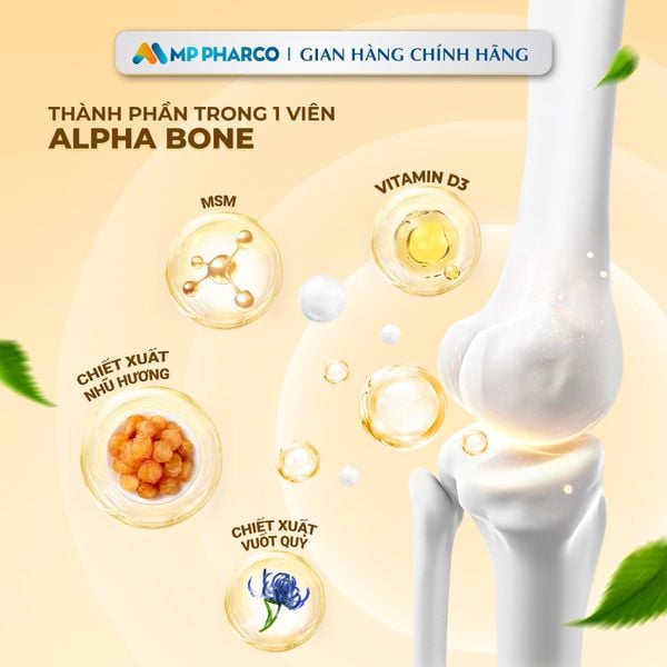 TPBVSK ALPHA BONE, Bổ Sung Glucosamin MSM Xương Khớp Dạng Viên Uống