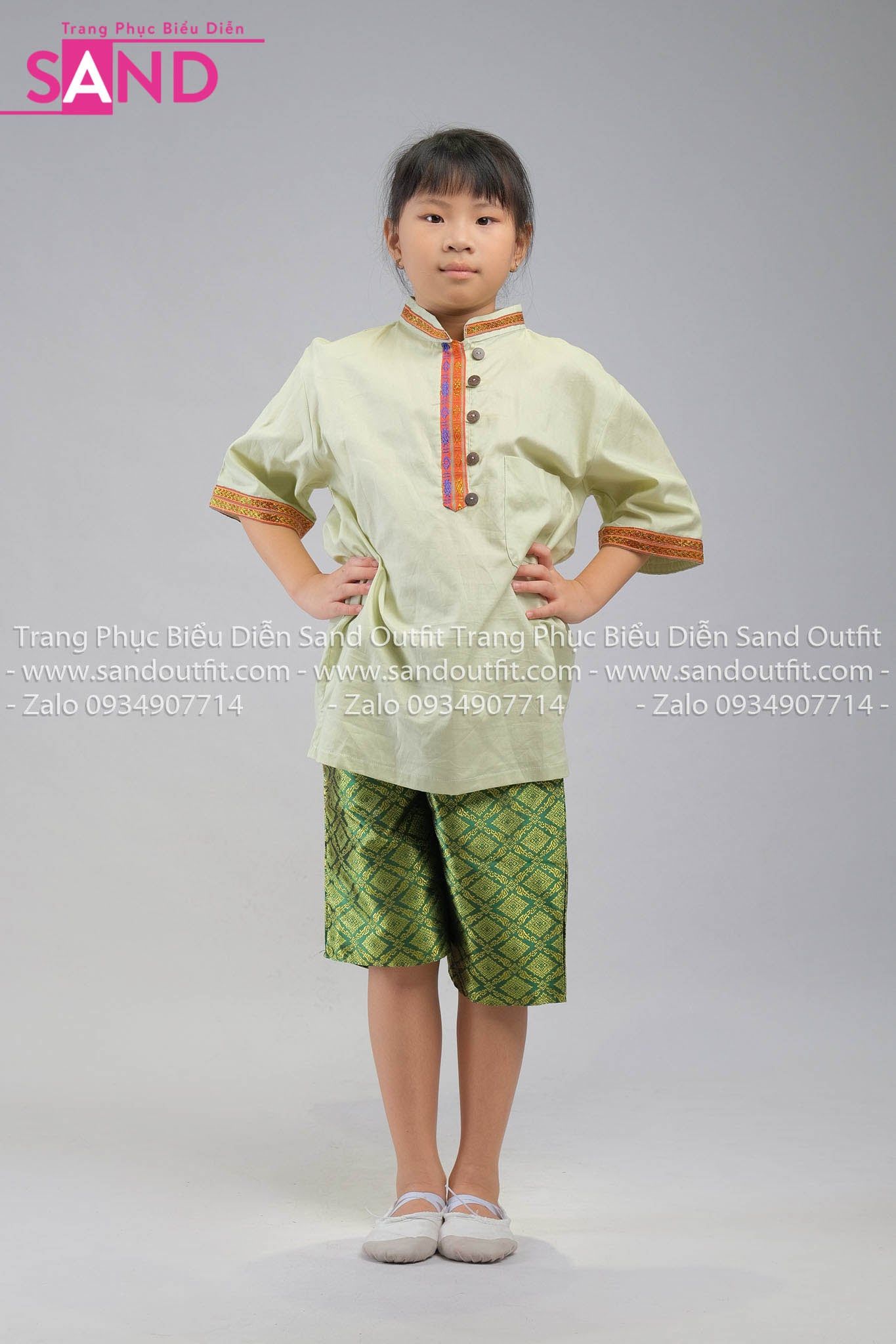 Trang Phục Khơ-Me (Thái Lan) Nam Tím Xanh Lá - Xanh Lá – Sand Outfit