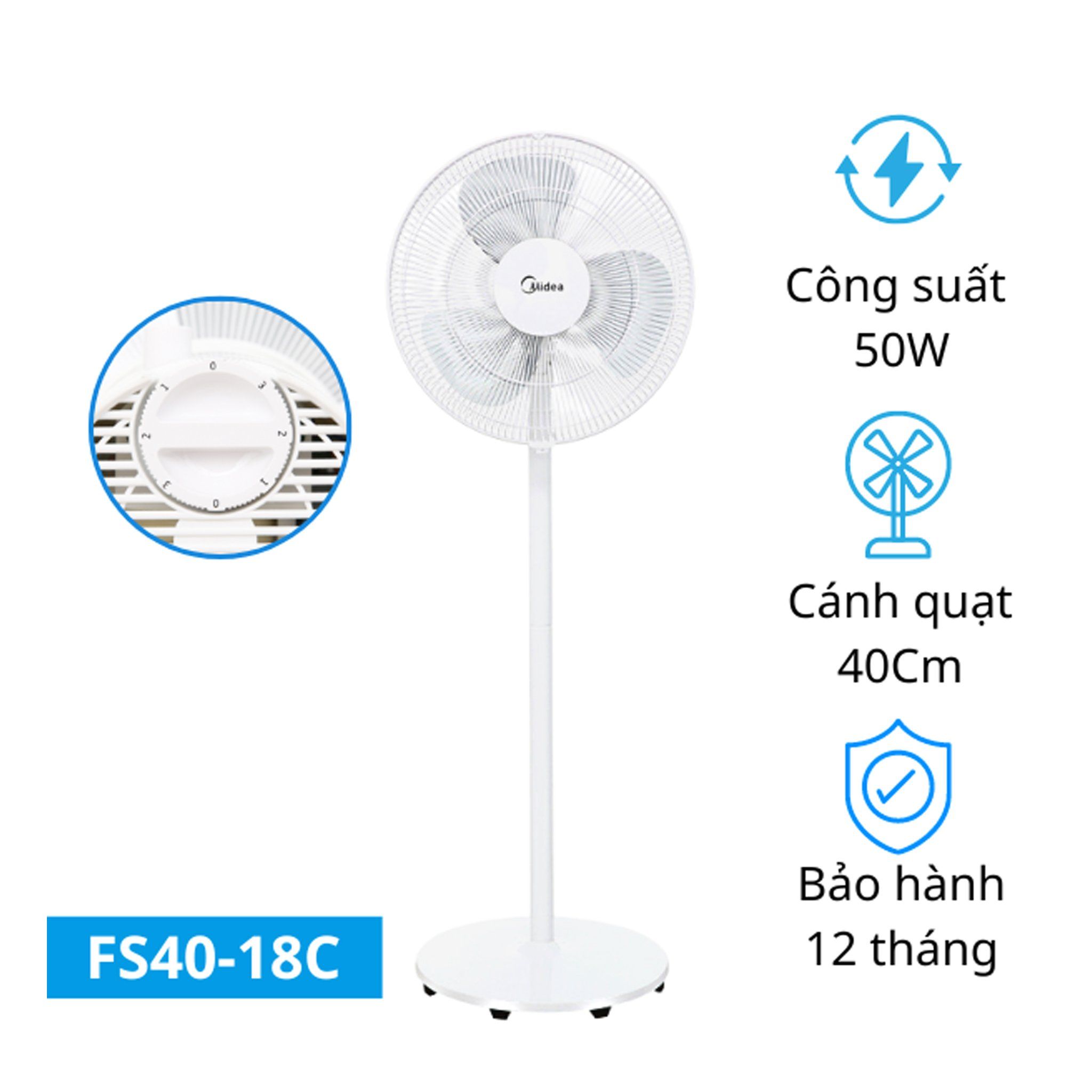 Quạt đứng MIDEA FS40-18C- Điện Máy Từ Sơn