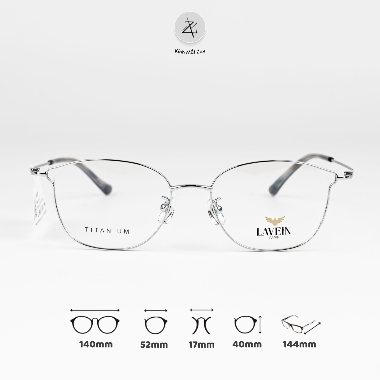 Gọng kính Lavein Paris V9016 dáng mắt mèo titanium chính hãng fullbox ...