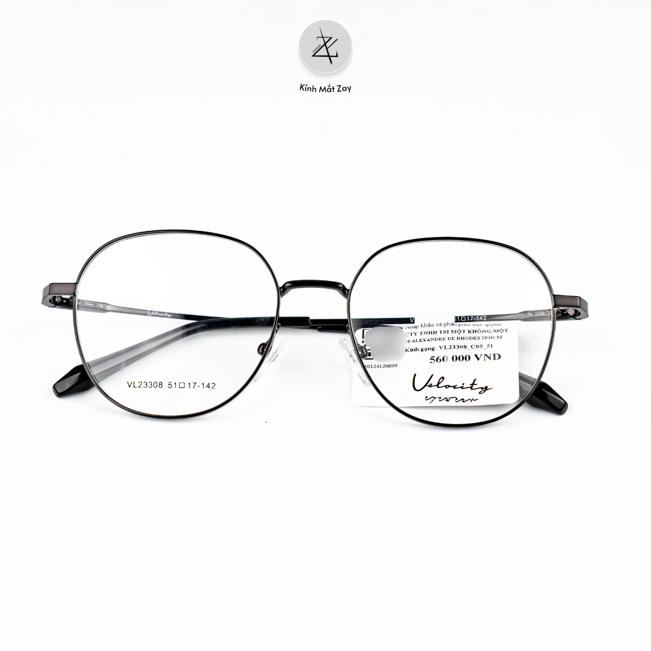 Gọng kính Velocity VL23308 dáng tròn thép không gỉ fullbox chính hãng ...