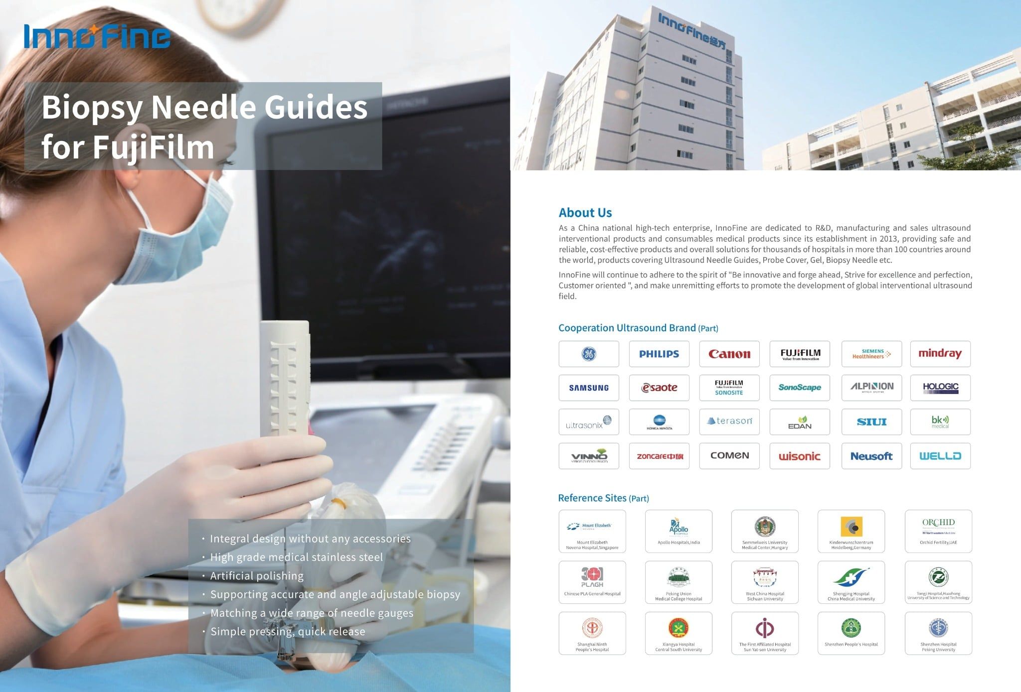Reusable Endocavity Needle Guide used for probe Fujifilm CC41R2 ...