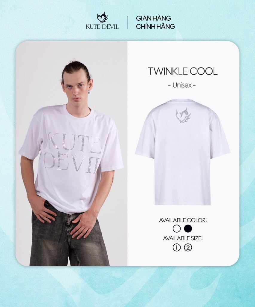 Áo Thun Kute Devil - Twinkle Cool - Màu Trắng (Unisex) - MT Entertainment