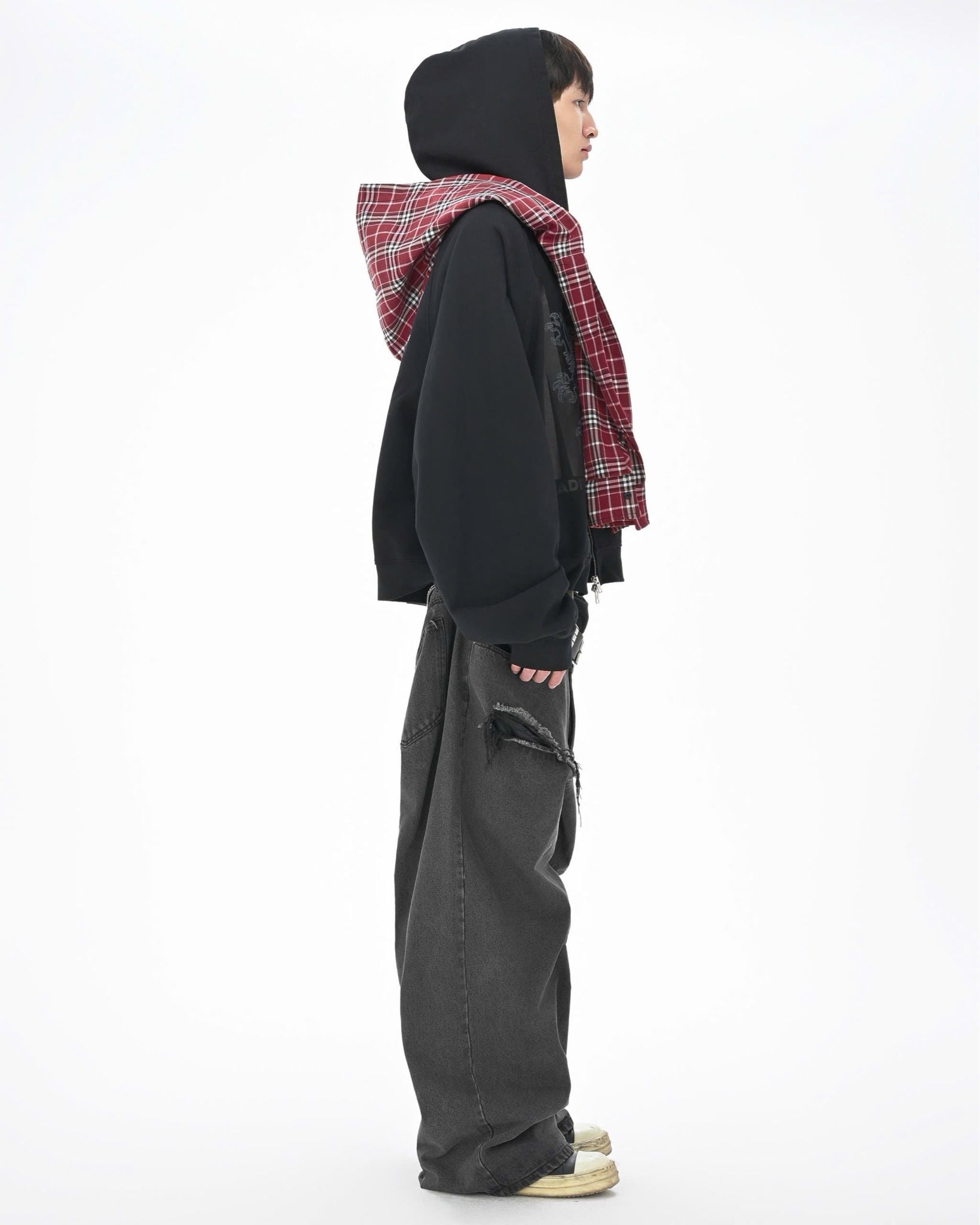 DOUBLE WAISTED SAGGY PANTS - Faded Black & Green Camo – MBI PROJECT