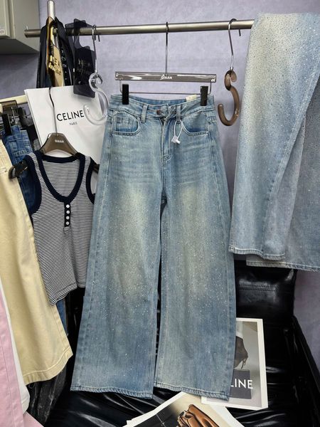 Quần JEANS suông đính đá form rộng - S214 ( eo S