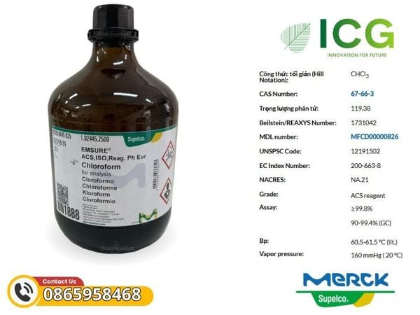 Chloroform Merck EMSURE | for analysis 99.8% CAS 67-66-3– ICG