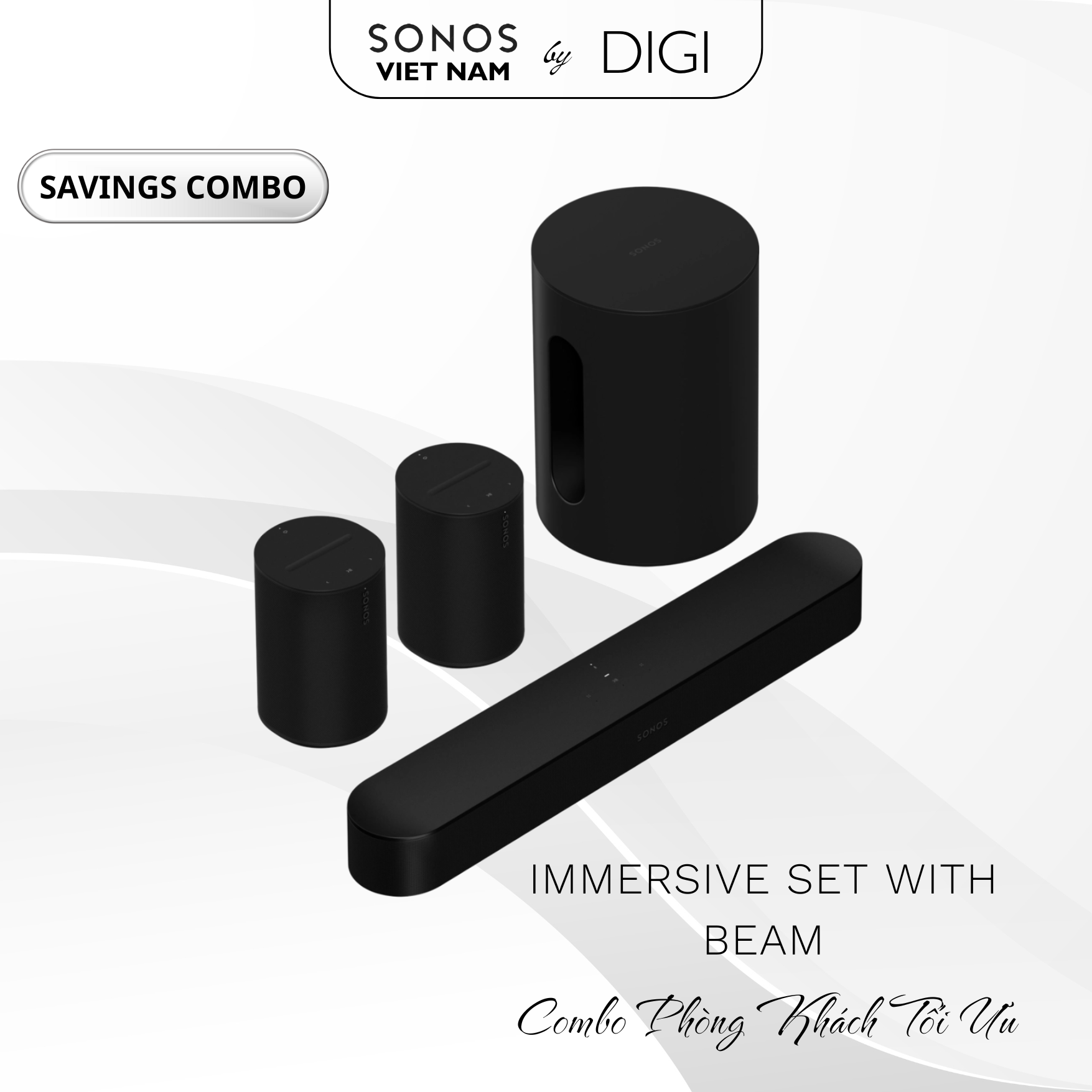Immersive Set with Beam (Beam G2 + Sub Mini + 2x Era 100) – SONOS Việt Nam