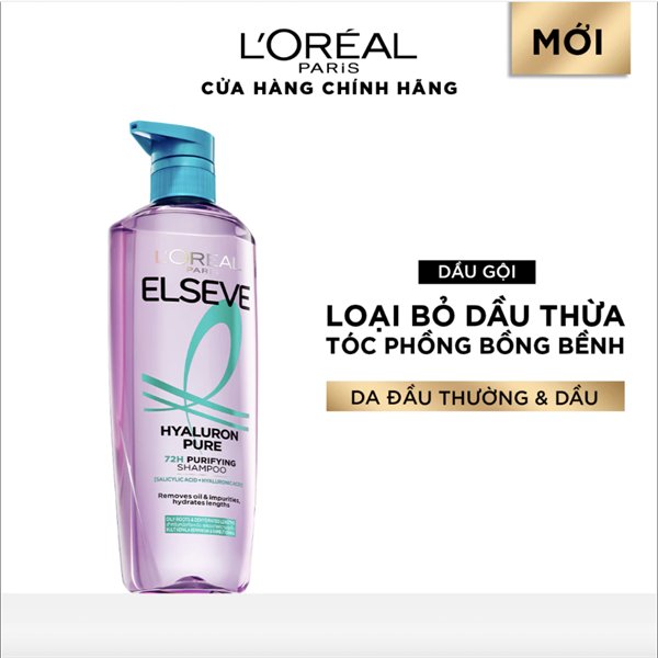 Loreal Dầu Gội Elseve 72H Hyaluron Pure - Da Đầu Dầu 400mlLoreal Dầu ...