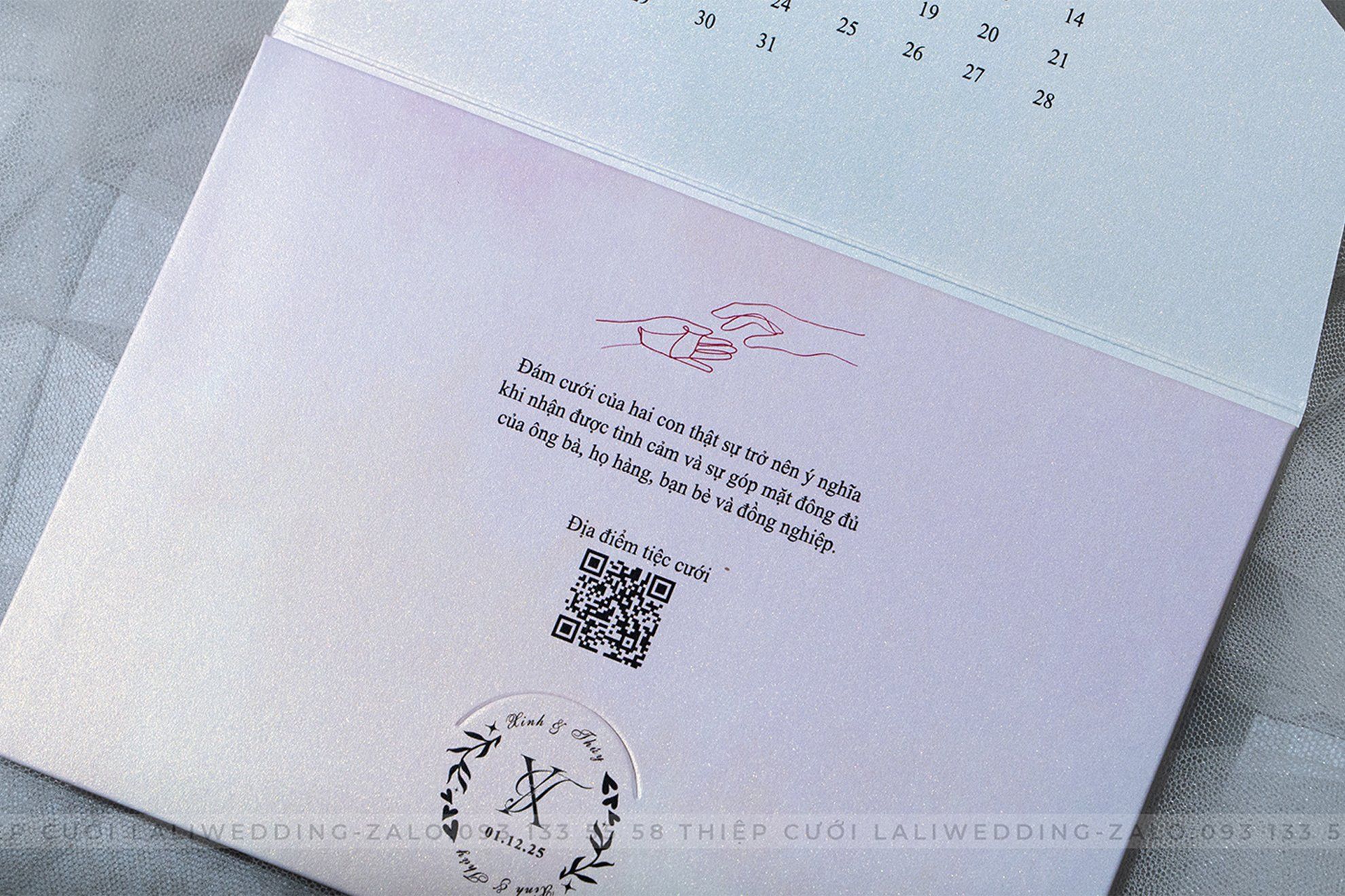 Thiệp cưới gập ba - Mẫu B1088 – Lali Wedding