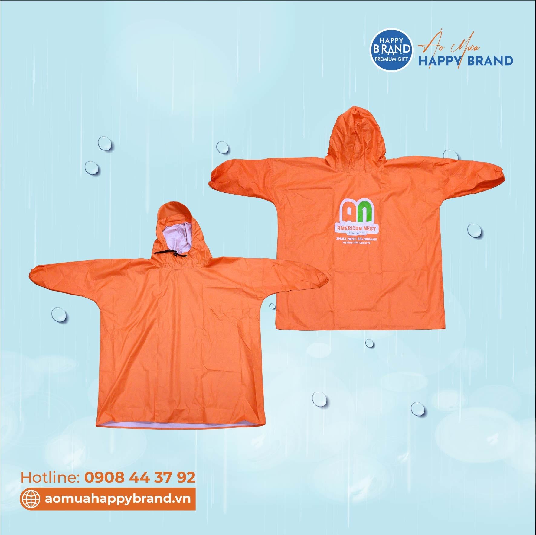 ÁO MƯA BÍT HÔNG VẢI DÙ VÂN TỔ ONG BH06 – Áo mưa Happy Brand