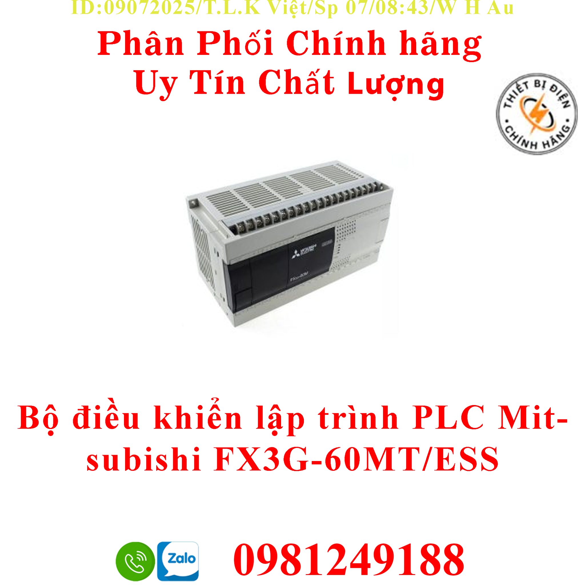 Bộ điều khiển lập trình PLC Mitsubishi FX3G-60MT/ESS – thietbidienchinhhang
