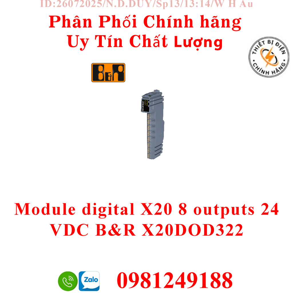 Module digital X20 8 outputs 24 VDC B&R X20DOD322 – thietbidienchinhhang