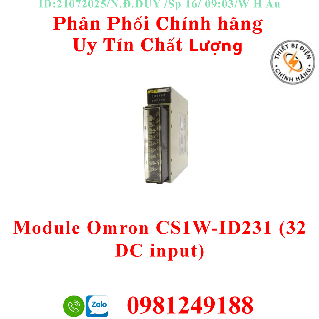 Module Omron CS1W-ID231 (32 DC input) – thietbidienchinhhang