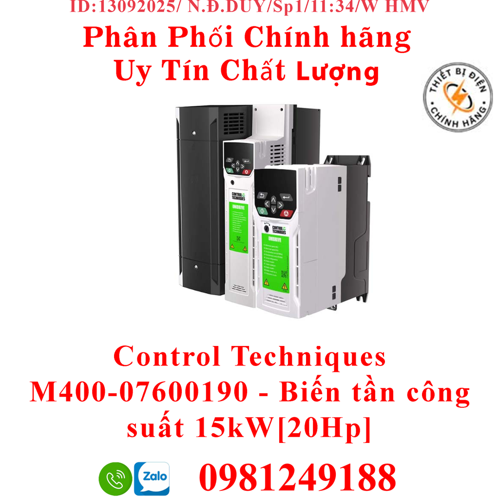 Control Techniques M400-07600190 - Biến tần công suất 15kW[20Hp] – thietbidienchinhhang