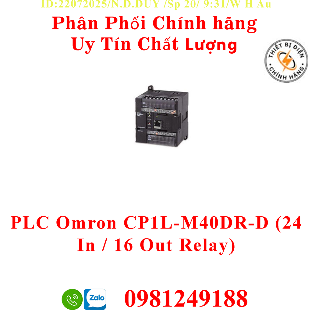 PLC Omron CP1L-M40DR-D (24 In / 16 Out Relay) – thietbidienchinhhang