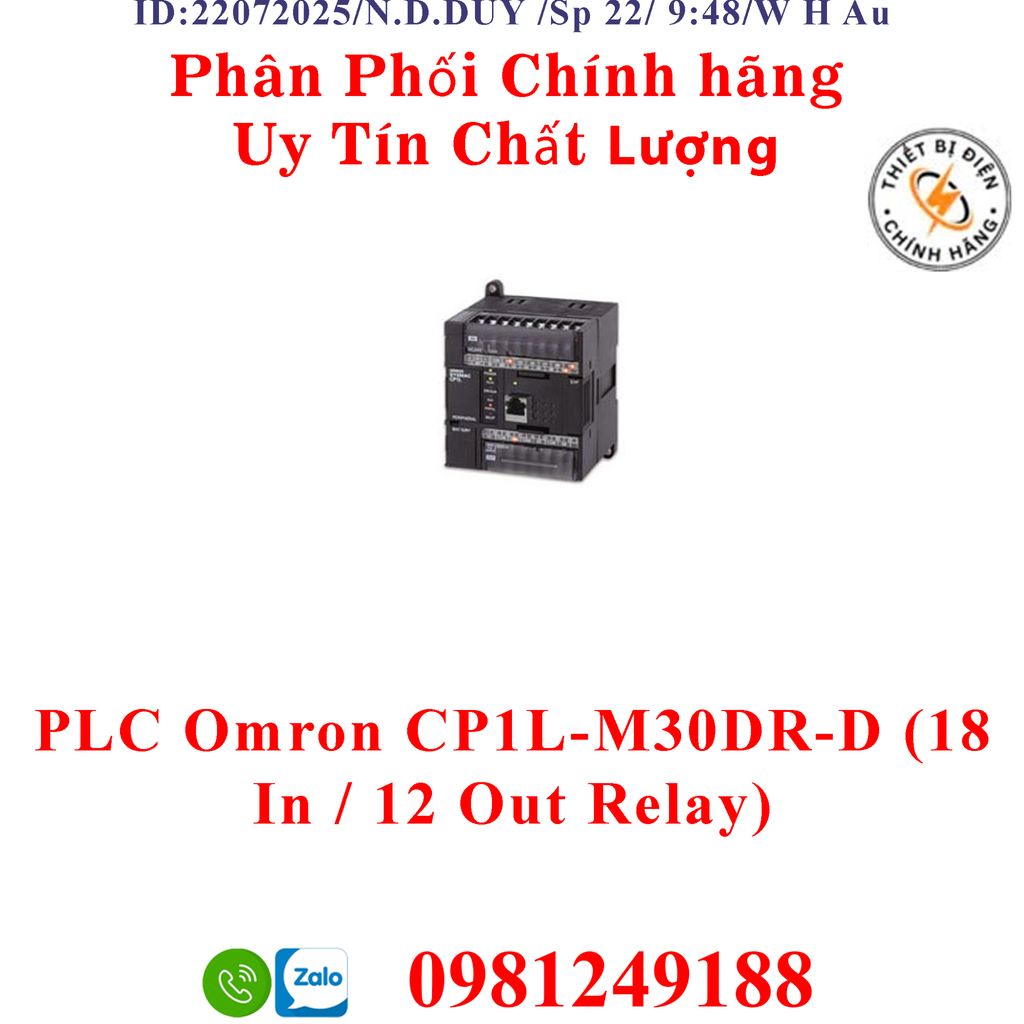 PLC Omron CP1L-M30DR-D (18 In / 12 Out Relay) – thietbidienchinhhang