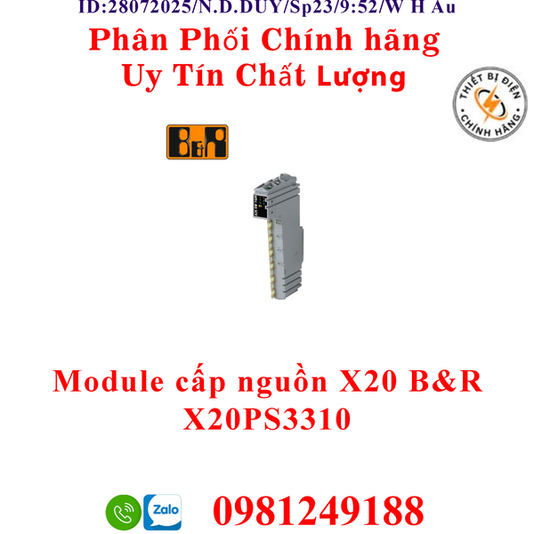 Module cấp nguồn X20 B&R X20PS3310 – thietbidienchinhhang