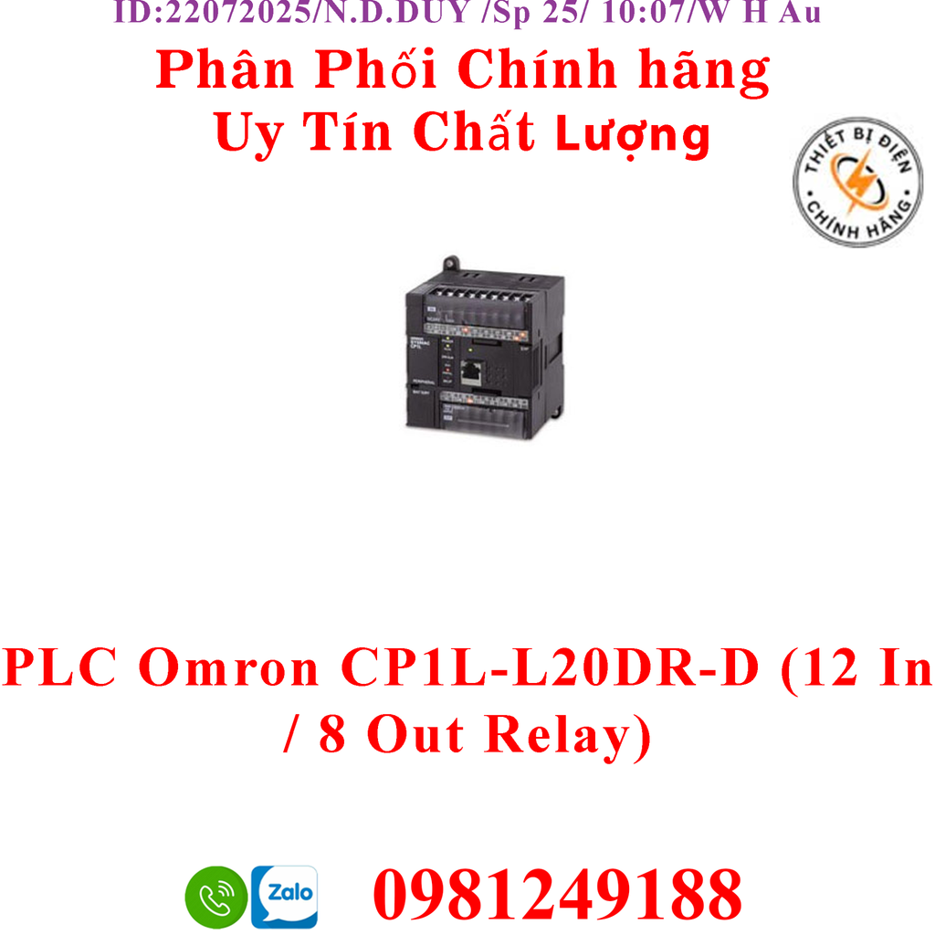 PLC Omron CP1L-L20DR-D (12 In / 8 Out Relay) – thietbidienchinhhang