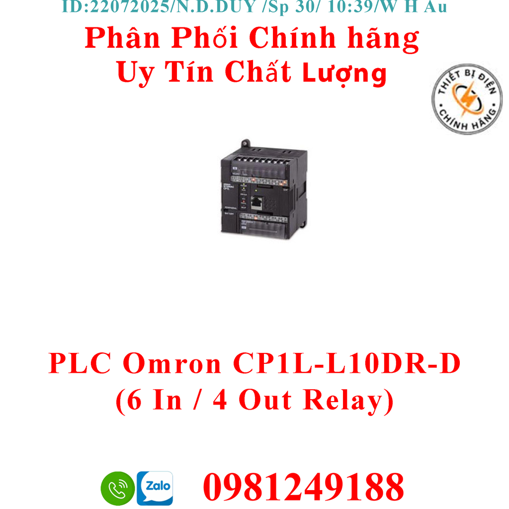 PLC Omron CP1L-L10DR-D (6 In / 4 Out Relay) – thietbidienchinhhang