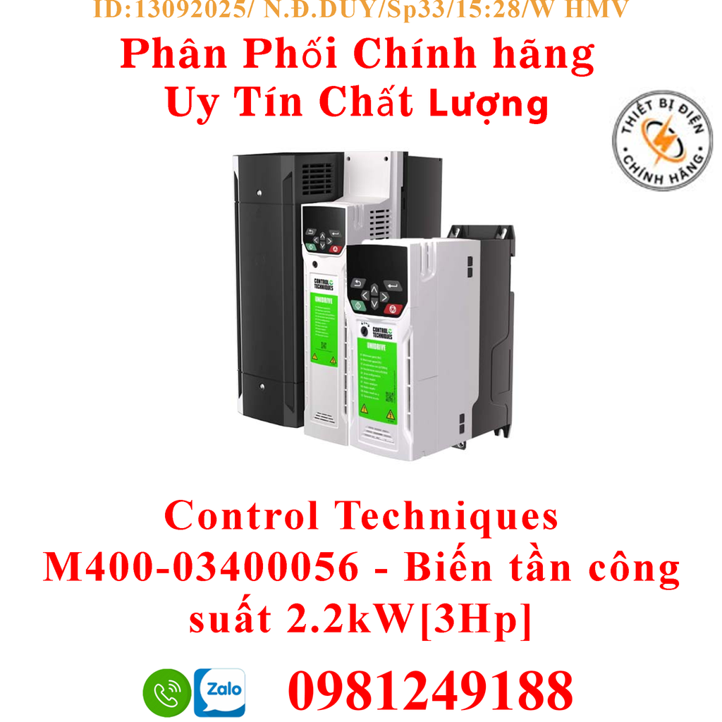Control Techniques M400-03400056 - Biến tần công suất 2.2kW[3Hp] – thietbidienchinhhang