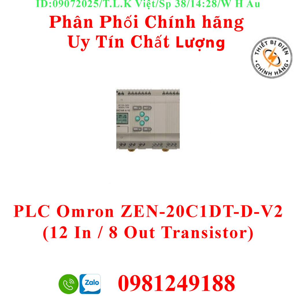 PLC Omron ZEN-20C1DT-D-V2 (12 In / 8 Out Transistor) – thietbidienchinhhang