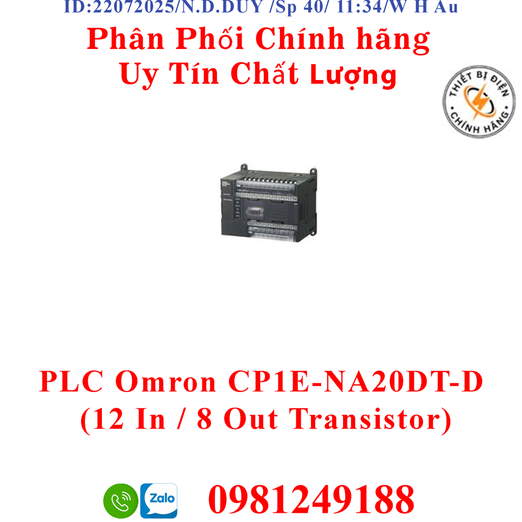 PLC Omron CP1E-NA20DT-D (12 In / 8 Out Transistor) – thietbidienchinhhang