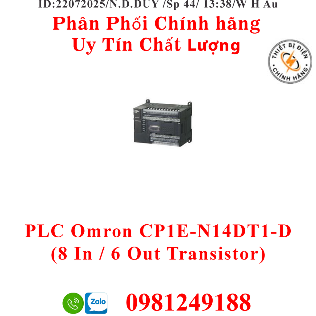 PLC Omron CP1E-N14DT1-D (8 In / 6 Out Transistor) – thietbidienchinhhang