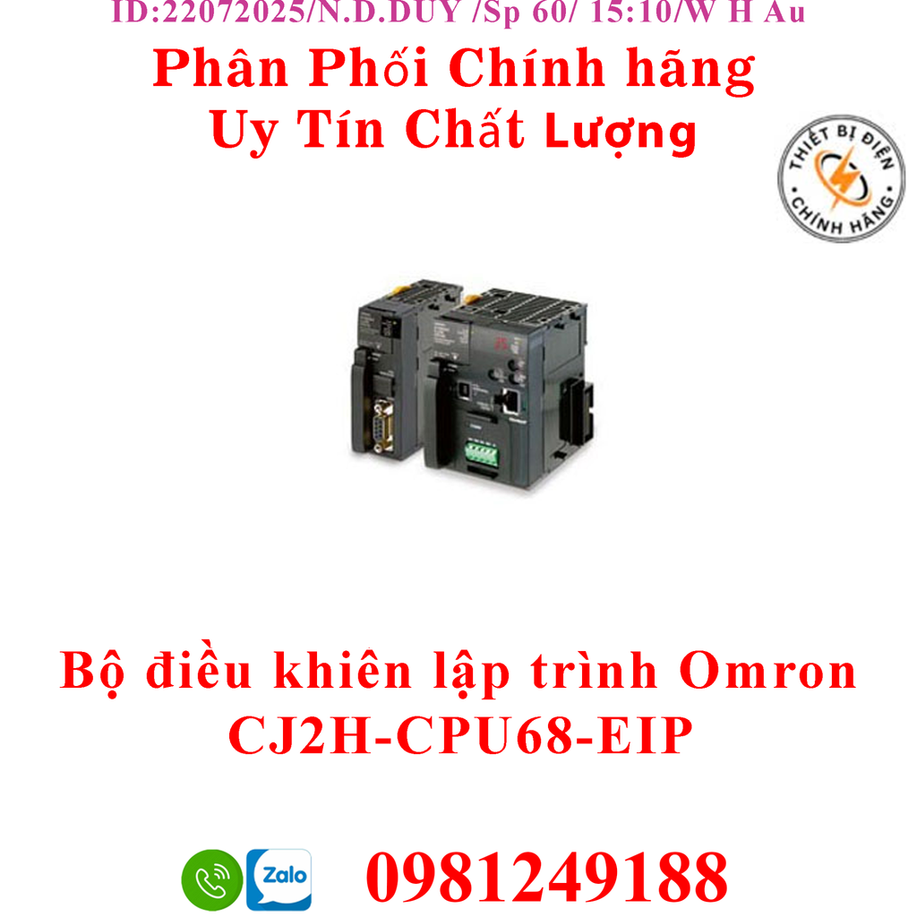 Bộ điều khiển lập trình Omron CJ2H-CPU68-EIP – thietbidienchinhhang
