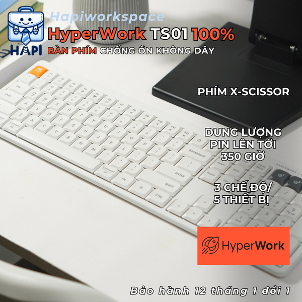 Bàn phím HyperWork SilentKey TS01 Fullsize, không ồn, công thái học ...