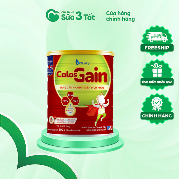 Sữa Bột Colos Gain Tăng Cân 0+ (0-12 Tháng) - Lon 800G – SUA3TOT