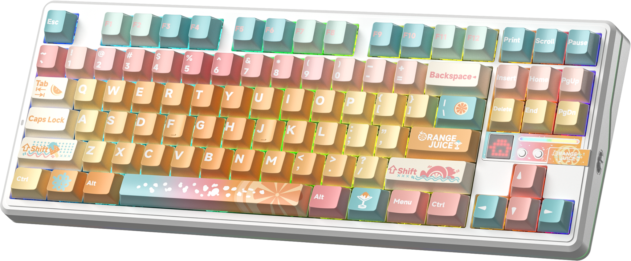 BÀN PHÍM CƠ GAMING AULA F87 PRO V2 (2667) 3 MODE (Phiên bản Màu Orange ...