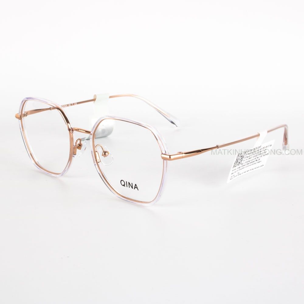 GỌNG KÍNH QINA QJ6036_B90 KIM LOẠI ĐA GIÁC NAM, NỮ – MẮT KÍNH ĐẠI LONG