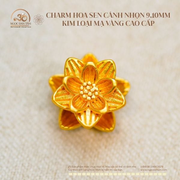 Charm Hoa Sen Cánh Nhọn 9,10mm - Kim Loại Mạ Vàng Cao Cấp – Ngọc Đan ...