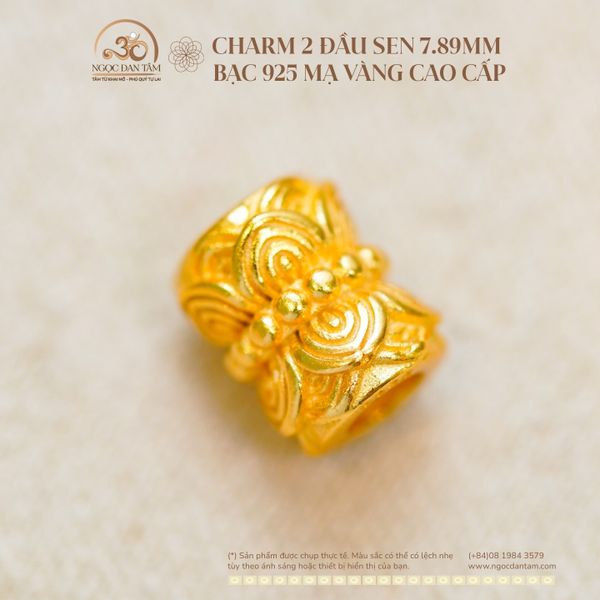 Charm 2 Đầu Sen 7.89mm - Bạc 925 Mạ Vàng Cao Cấp – Ngọc Đan Tâm - Trang ...